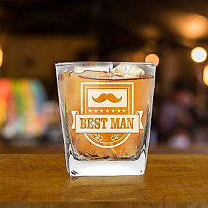 My Personal Memories Mustache Style 9 oz Whiskey Rocks Glass for Wedding Party