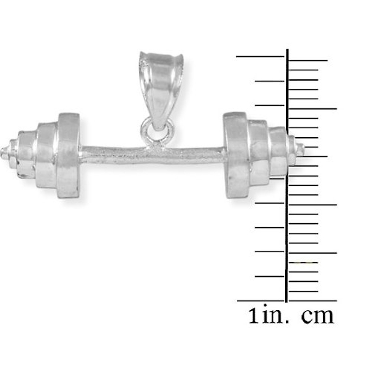 Claddagh Gold 925 Sterling Silver Weightlifting Barbell Sports Pendant