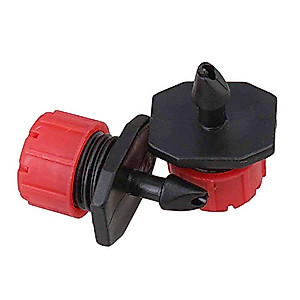 Drip Irrigation Kit Adjustable Drip Irrigation Dripper, Drip Irrigation Tee Rod Connector, Lawn and Herb Garden Irrigation Hose Fitting Sprinkler Irrigation System / 50 Pairs(Black+ Red)