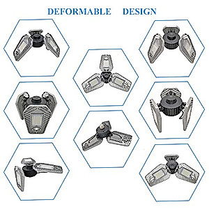 Garage Lighting,80W Garage Lights Ceiling LED,Close to Ceiling Garage Light Fixture,9000 Lm 5000K Super Bright LED Garage Lights with 3 Leaf LED Lights for Garage Barn Basement Workbench