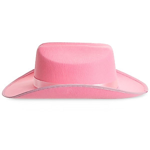 Zodaca 4-Pack Pink Cowboy Hats for Girls - Cute Felt Cowgirl Hats for Costume, Dress Up Party (One Size Fits All)