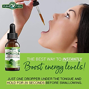 Organic Moringa Leaf Extract Liquid Drops - USDA Organic Certified - Highly Purified, Bioavailable & Faster Absorption Than Moringa Powder or Capsules - Single Origin Moringa Oleifera Leaves Extract