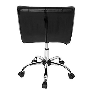 Calico Designs Modern Black Crest Armless Office Chair Swivel Task Chair Desk Chair Computer Chair, Black,