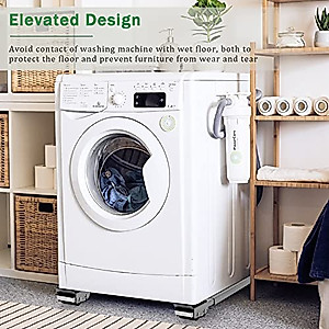 Lilithye Heavy Duty Appliance Rollers Pair Move Tools Expandable Adjustable Steel Appliance Trolley Furniture Mover for Washer Dryer Refrigerator (Grey)