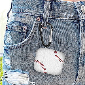 Baseball Print Airpods Case Compatiable with Airpods 1&2 - Airpods Cover with Key Chain, Full Protective Durable Shockproof Personalize Wireless Headphone Case