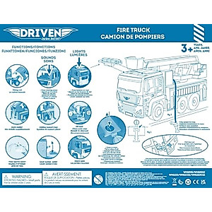 Driven by Battat – Large Toy Fire Truck for Kids – Toy Rescue Vehicle – Red Emergency Toy Truck – Lights & Sounds – 3 Years + – Standard Fire Truck