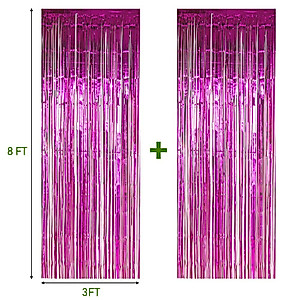 Twinkle Star 2 Pack Photo Booth Backdrop 3FT x 8FT Metallic Tinsel Foil Fringe Curtains Environmental Background Streamers for Birthday Wedding Party Christmas Decorations