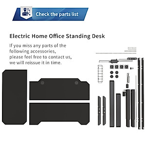 HASDWORK Electric L Shape 59 Inches Standing Desk, Height Adjustable Sit Stand Up Computer Table, Large Modern Smart Ergonomic Home Office Workstation with Splice Board Black Top + Black Frame