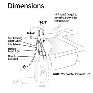 InSinkErator HOT100 Instant Hot Water Dispenser System - Faucet & Tank, Chrome, H-HOT100C-SS