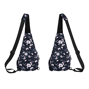 HUA ANGEL Floral Sling Bag - Small Crossbody Backpack Shoulder Bag for Men Women Hiking Travel Cycling Chest Bag Daypack