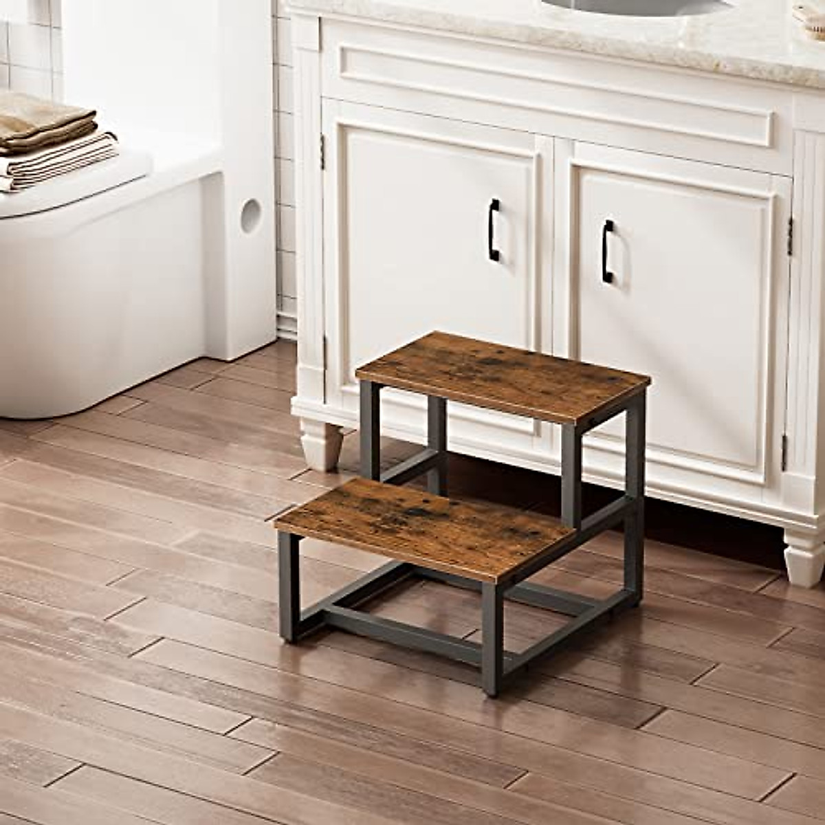 HOOBRO Step Stool for Kids, Two Step Toddler's Stool, Kids Potty Training Stool with Handles, for Sink, Bathroom, Bedroom