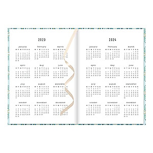 Letts of London Morocco Academic Weekly/Monthly Planner, August 2023 to July 2024, Week-to-View, Sewn Binding, Multilingual, A5 Size, 8.25" x 5.875", Sky (C031813-24)