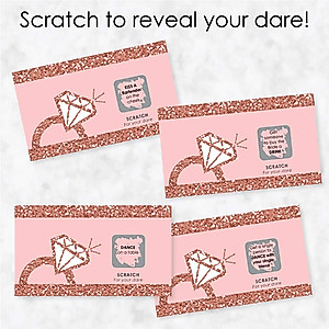 Big Dot of Happiness Bride Squad - Rose Gold Bridal Shower or Bachelorette Party Game Scratch Off Dare Cards - 22 Count