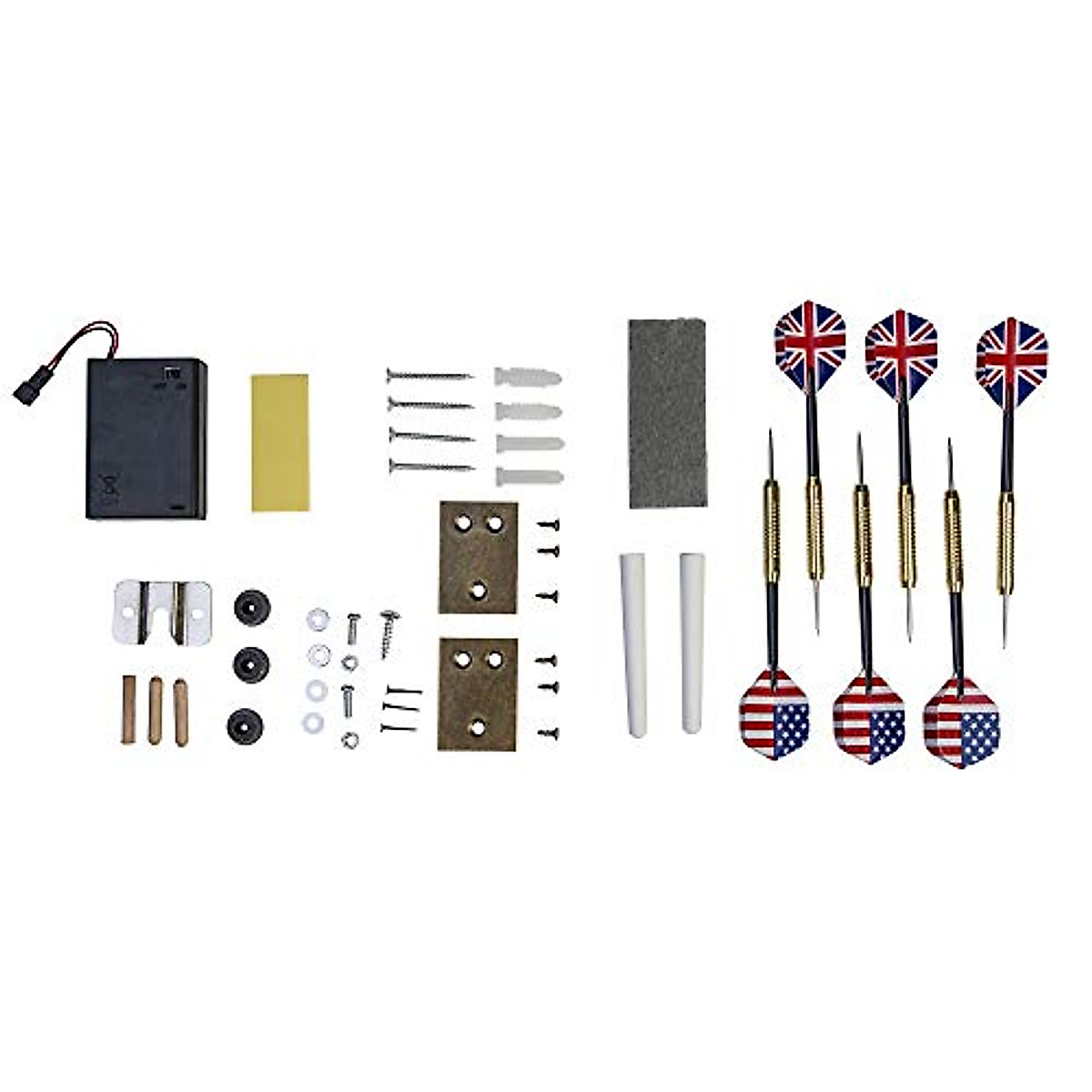 DMI Sports Paris Bristle Dartboard Cabinet Sets - Includes LED Lighting or Electronic Scoring Option, Rustic Grey (D4400W)