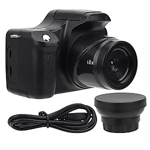 3.0 in TFTLCD 32G PortableDigital Camera with a USB Cable,18x Digital Zoom,Long Length，Supports for 24MP Photo Shooting(Black) (Standard Edition + Wide Angle Lens)