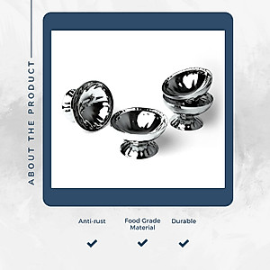 Rigeli Regent Stainless Steel Set of 4 Ice-cream Cups Ice Cream Bowls, Stainless Reusable Dessert Cups Dessert Dish for Serving Ice Cream Salad Fruit Pudding for Home Kitchen (Short)