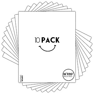 Golden State Art, 16x20 White Backing Board, Backer Boards for Frame, Picture (10 Pack)