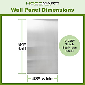 HOODMART 48” x 84” Metal Wall Panels, Set of 2 - High Quality Stainless Steel Sheet with Seam & End Caps, Back Splash Guard for Food Trucks, Restaurants, and Trailers