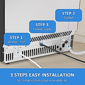 Clarfey 80LBS/24H Commercial Ice Maker with 33LBS Storage Bin Stainless Steel Automatic Operation Under Counter Ice Machine
