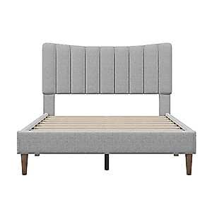 Livavege Bed Frame Full Size with Wingback Headboard, Upholstered Platform Bed Frame with,Solid Wood Slats Support, Full Bedframes No Box Spring Needed, Noise-Free