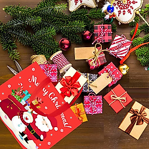 ZNABHNG 12PCS Extra Large Christmas Tote Bags with Handles Reusable Christmas Shopping Bags Large Christmas Bags for Gifts Christmas Grocery Totes for Holiday Xmas Party 15.2"x12.2"x8.3"