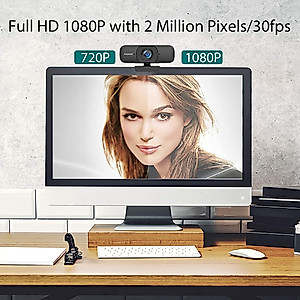 OxySoul 1080P Web Camera, HD Webcam with Microphone & Privacy Cover for Desktop, USB Camera for PC with 90-Degree Wide Angle for Video Conferencing, Streaming, Game, Calling
