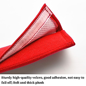 BESULEN Auto Seat Belt Cover, 2 Pack Car Safety Seatbelt Shoulder Pad for More Comfortable Driving, Universal Soft Harness Pad for Backpack Handbag Camera Straps, Compatible with All Cars (Red)