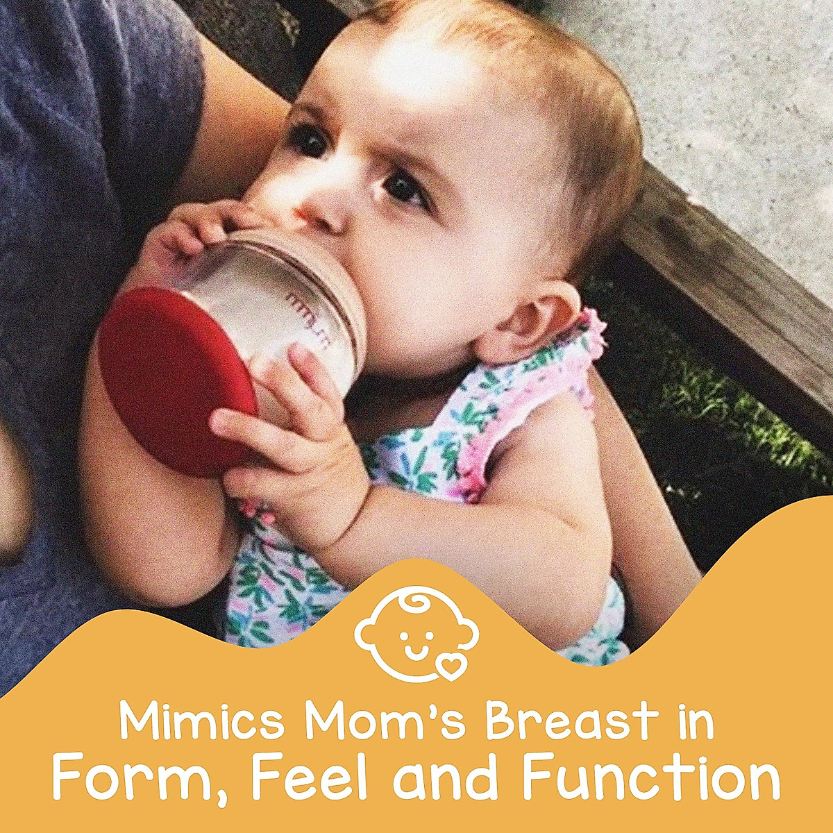 mimijumi Replacement Baby Bottle Nipples - Anti Colic Baby Bottles for Breastfeeding Babies - Medical-Grade Silicone Bottle Nipples - Newborns 0-6 Months and 6-18 Months (Lighter, Slow Flow FR1)