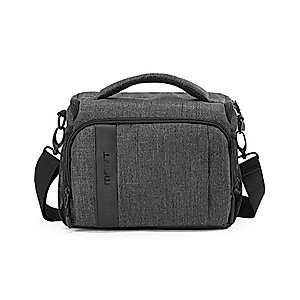 BAGSMART Camera Bag Padded Camera Shoulder Bag for Photographers, Waterproof Camera Bags & Cases with Rain Cover for SLR DSLR, Lenses, Accessories, Grey