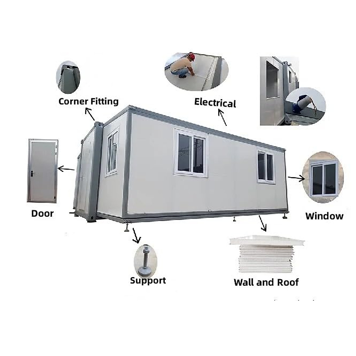 GUOWEI Housing 20FT Expandable Container House Australian Standards1 & 2 Bedroom Luxury Prefab Modular Homes 20ft Expandable Container House (One Bedroom)