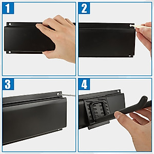 SHUESS Garage Tool Organizer Storage Rack, 47 Inch Garage Organizer Wall Mount, Heavy Duty Garden Tool Organizer, Adjustable Tool Storage Rack Hooks, Yard Shed Ski Tool Organizer Hold Max 465 lbs