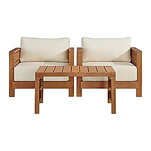 Alaterre Furniture Barton Outdoor Coffee Table - Weather-Resistant Eucalyptus Wood Slotted Table for Patio, Porch, Deck, or Poolside (Brown)