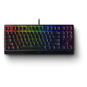 Razer BlackWidow V3 Tenkeyless TKL Mechanical Gaming Keyboard: Yellow Mechanical Switches - Linear & Silent - Chroma RGB Lighting - Compact Form Factor - Programmable Macros - USB Passthrough