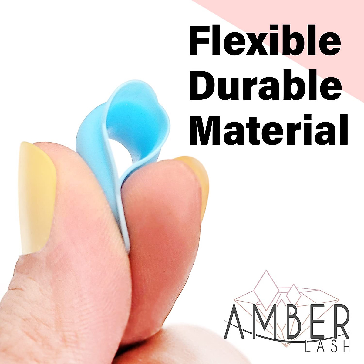 Amber Lash Rods for Eyelash Lifting/Perming, Colorful Reusable Soft Silicone Rods, Durable and Flexible, Rolly Curly, 5 Different Curl Sizes and Lengths, Easy Application and Removal