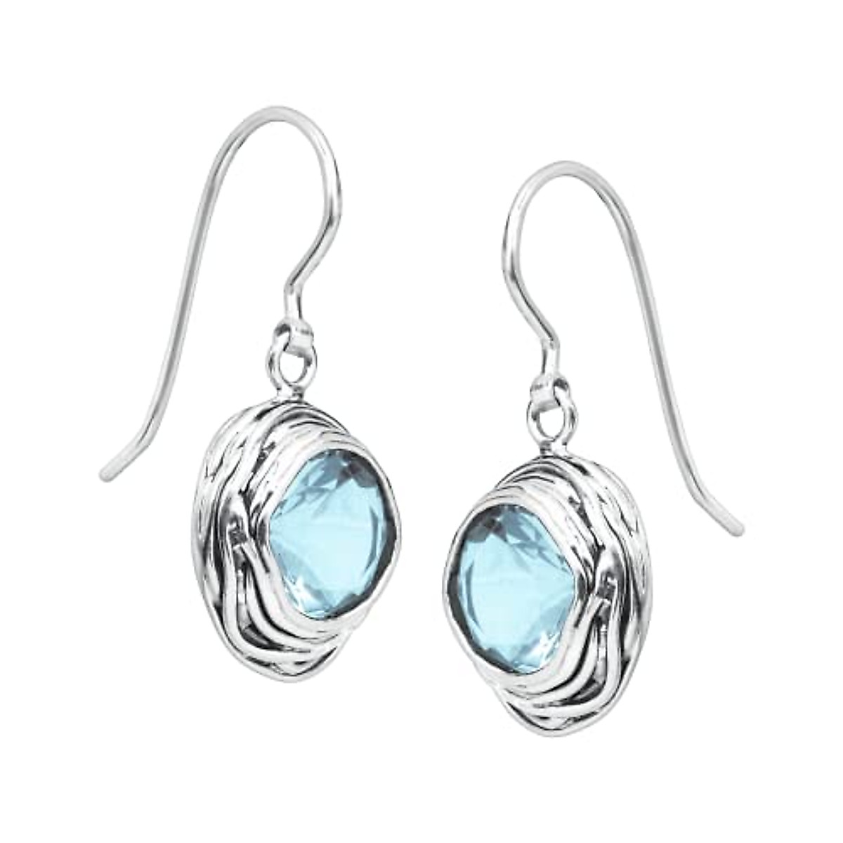 Silpada 'Hooked on Blue' Blue Cubic Zirconia Drop Earrings in Sterling Silver