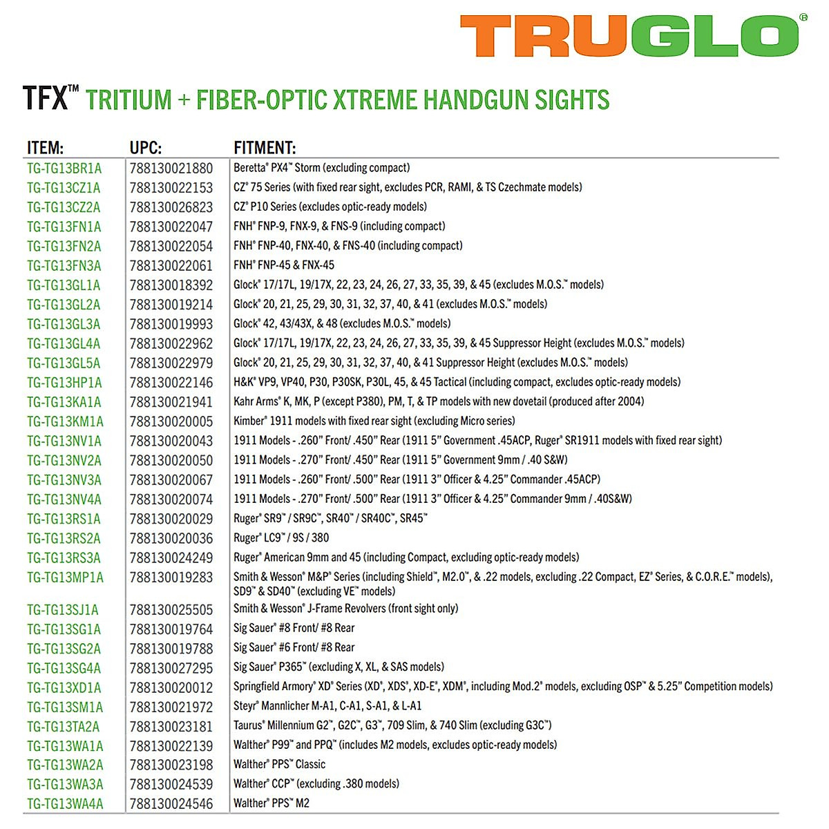 TRUGLO TFX S&W J-FRM FRNT (TG13SJ1A)
