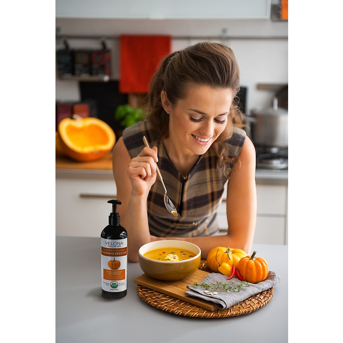 velona Pumpkin Seed Oil USDA Certified Organic - 8 fl oz | 100% Pure and Natural Carrier Oil | Unrefined, Cold Pressed