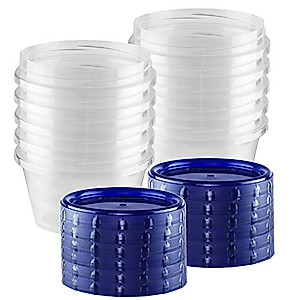 Twist Top Food Deli Containers Screw And Seal Lid 16 Oz Stackable Reusable Plastic Storage Container 12 Pack.