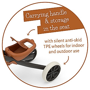 Chillafish Quadie Basket Stable 4-Wheel Grow-with-me Ride-on with Basket in The Front and Adjustable seat Height, for Kids 1-3 Year, Black