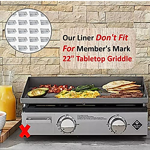 20-pack Grease Tray Liners/Drip Pans Replacement for Member's Mark 4-Burner Outdoor Flat Top Gas Griddle and Pro-Series 5-Burner Gas Griddle