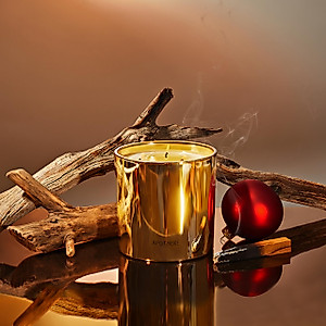 Apotheke 3-Wick Scented Candles for Home, Firewood Ceramic - 26 oz Long-Lasting Premium Luxury Soy Wax Jar Candle, 120-140 Hours Burn Time - Notes of Cardamom, Nutmeg, Citron, Bergamot