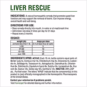 HomeoPet Liver Rescue, Natural Liver Support for Pets, 15 Milliliters