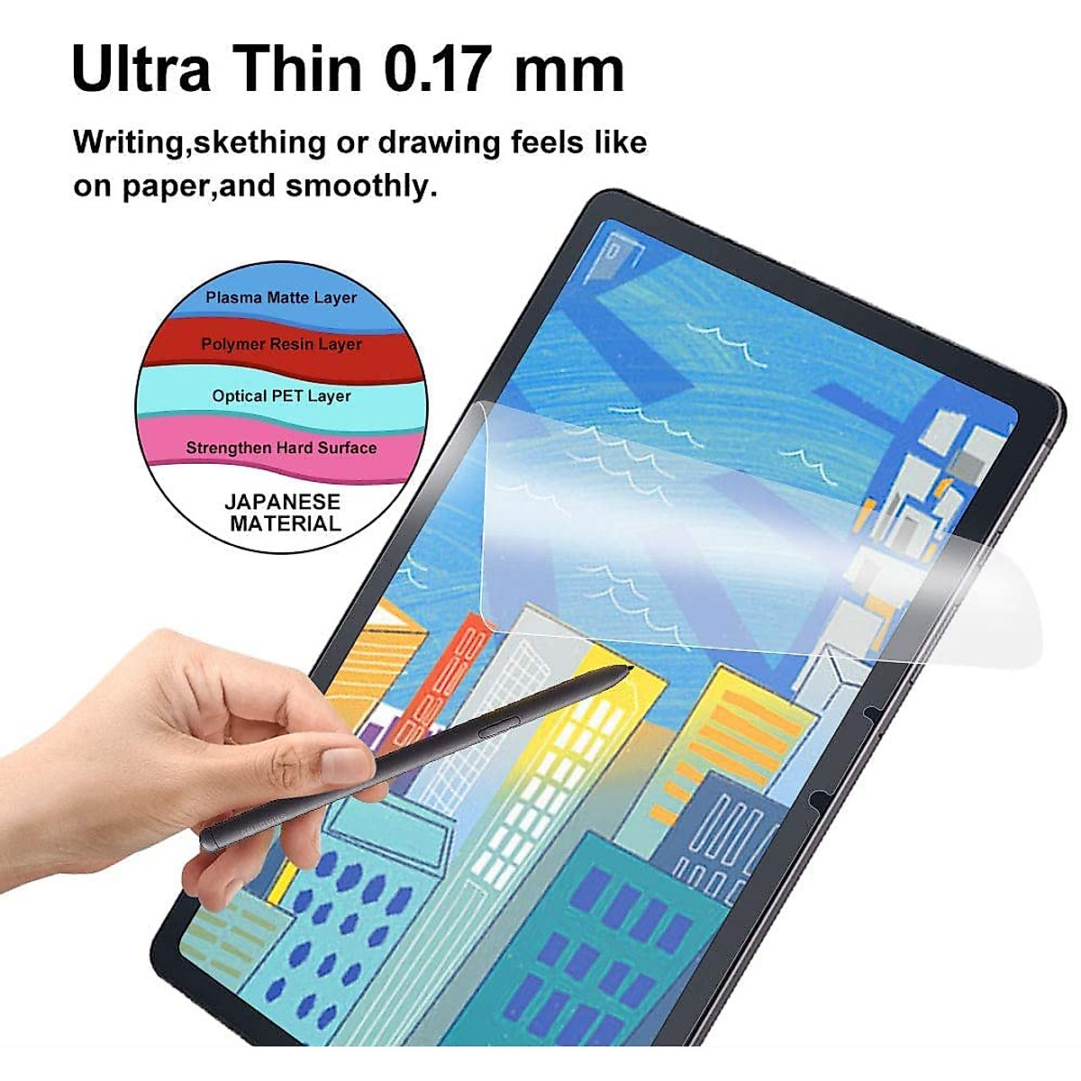 [2 Pack] Zeking Paperfeel Screen Protector Compatible with Samsung Galaxy Tab S8+/S8 Plus 12.4" (SM-X800/ X806), [Feel Like Paper Film Writing] Anti Glare Tablet PET Film for S-Pen