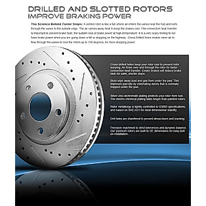 Callahan Rear Brake Kit for 2012-2020 Ford F-150 Drilled & Slotted Disc Brake Rotors Ceramic Brakes Pads 2013 2014 2015 2016 2017 2018 2019 Replacement 6 Lugs: 13.7" inch Rotor