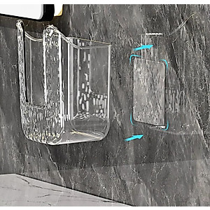 Kitchen Wipes Storage Box, Self-Adhesive Tissue Holder, Flushable Wipes Holder for Bathroom, No Punching Self-Adhesive Wall-Mounted Toilet Paper Holder, for Kitchen, Bathroom (Grey 2Pcs)