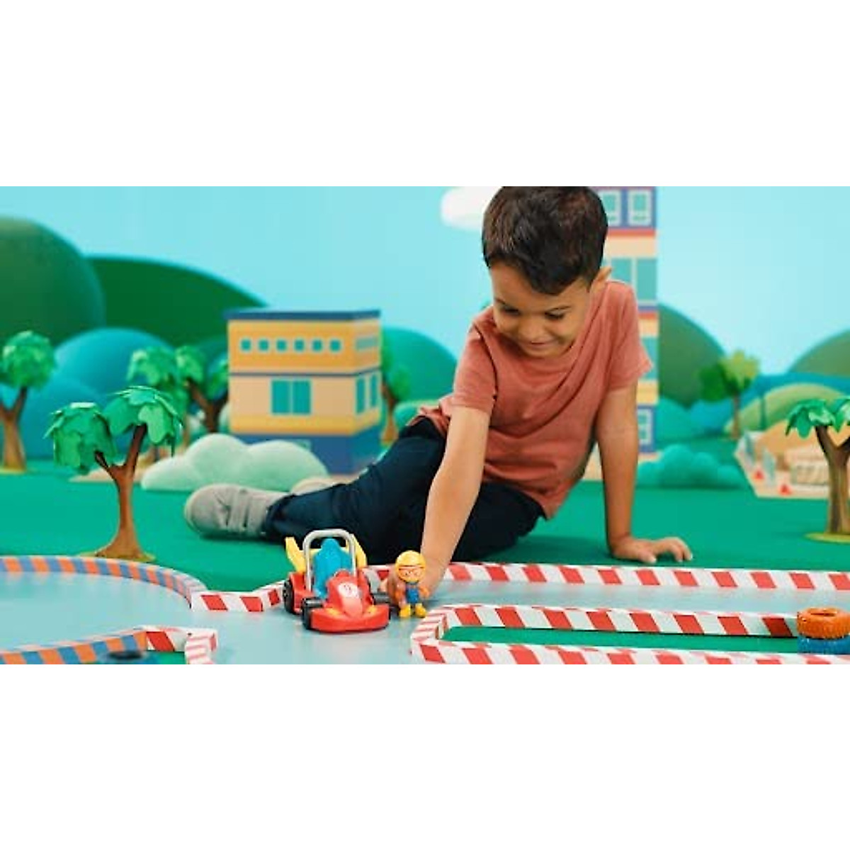 Blippi Go-Kart Racer Pull Back Vehicle - Features Racer Figure - Toys for Kids and Preschoolers