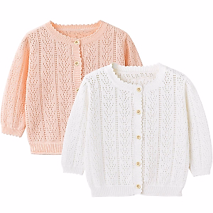 Simplee kids Baby Girl Thin Sweater Solid Cardigans Baby Girls Long Sleeve Coat Cardigan for Spring 2-3 Years
