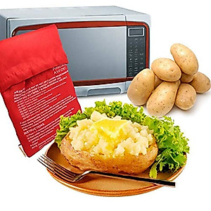 JQYXSS Microwave Potato Bag, 1 Pieces Reusable Express Microwave Potato Cooker Bag,Nice Size and Easily Fits 4 Potatoes