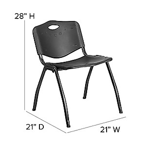 Flash Furniture HERCULES Series 880 lb. Capacity Black Plastic Stack Chair