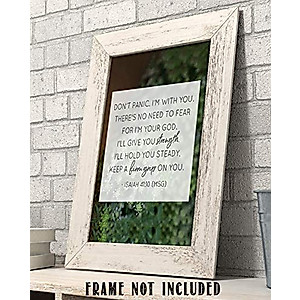 "Do Not Fear, I Am God & I Am With You" Isaiah 41:10- Bible Verse Wall Art- 8x10"- Scripture Wall Print-Ready to Frame. Typographic on Floral Photo Design. Home & Office Décor. Great Christian Gift.